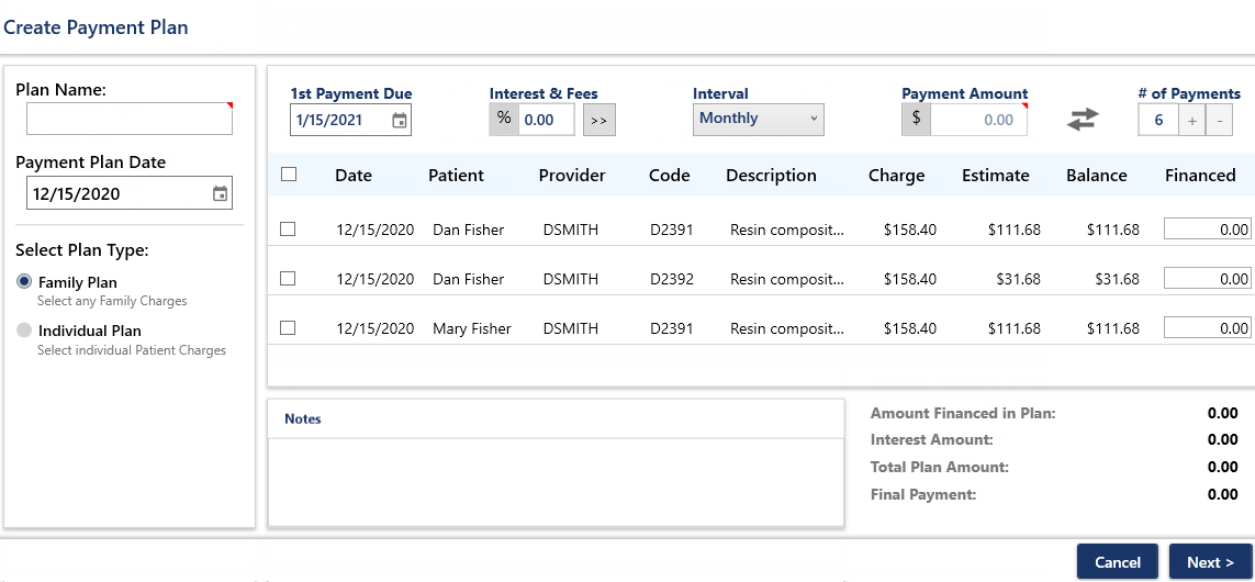 Creating payment plans (DXE Pay)